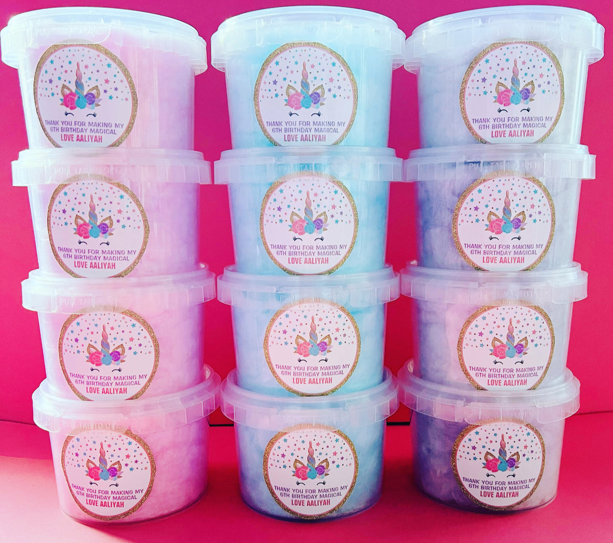 Personalised Small Fairy Floss Tub – Clouds Of Sweet Favors